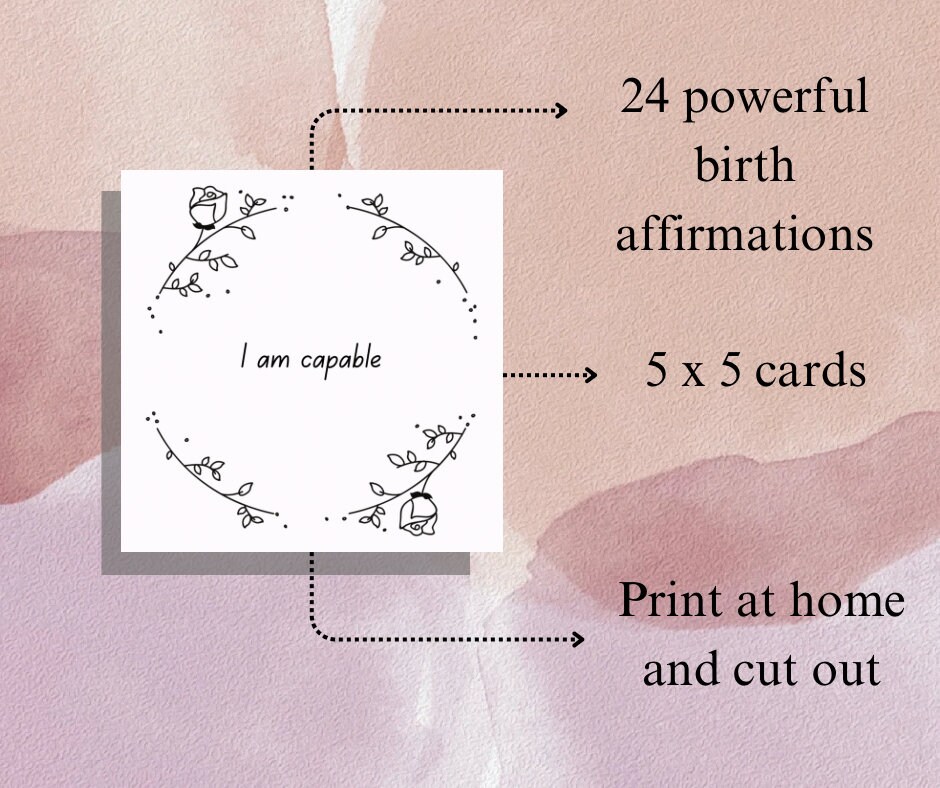 Printable Birth Affirmation Cards - Etsy