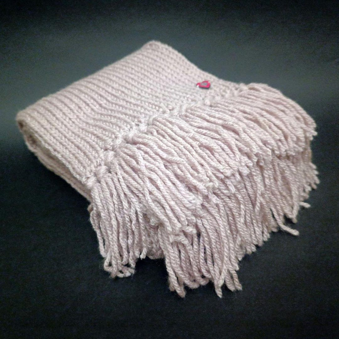 Double-sided Dusty Rose Knit Scarf – Hand Knitted Winter Scarf 18x190 ...