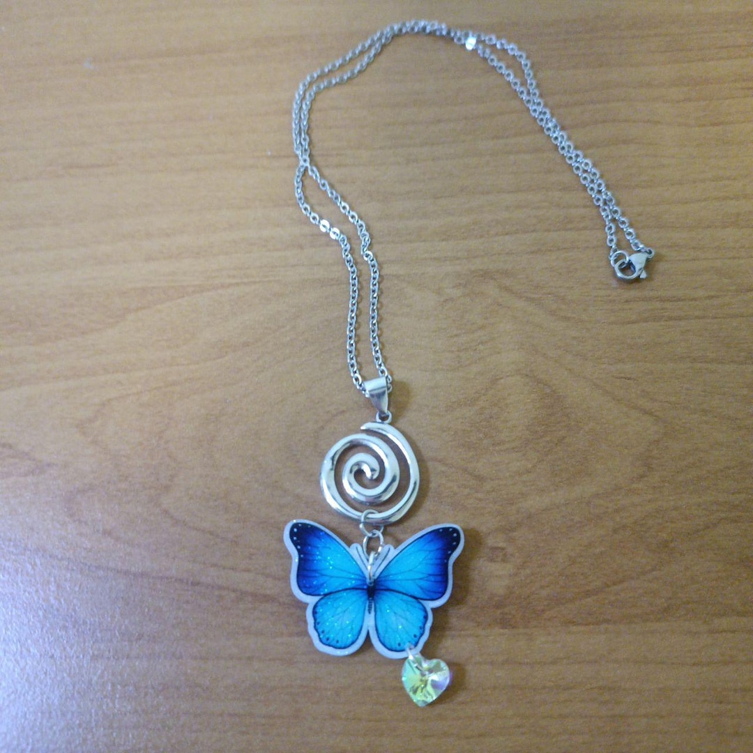 Life is Strange Inspired Butterfly Pendant – Crystal Heart Fan Jewelry ...