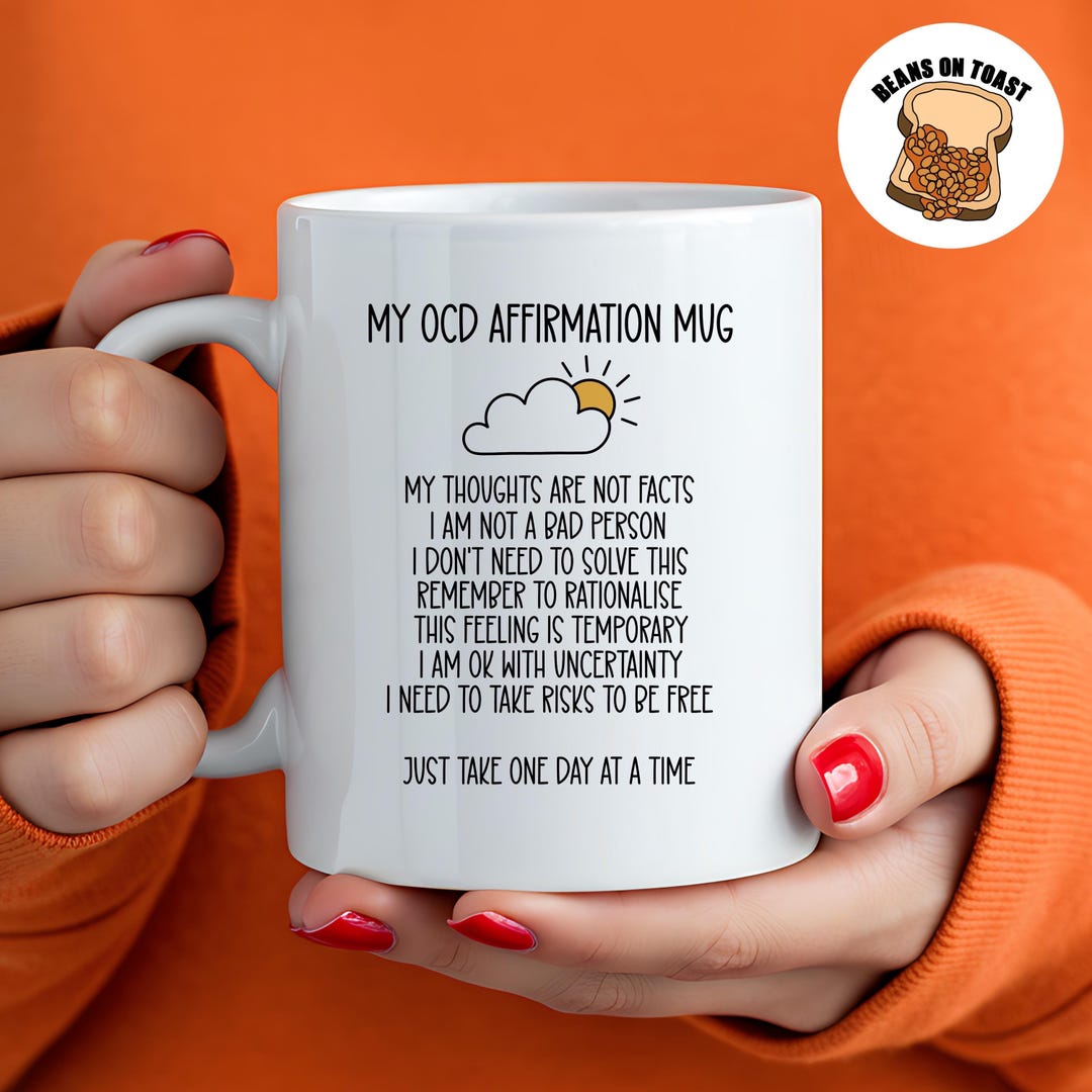 Personalised My OCD Affirmation Mug - Positivity Self Help, 11oz 15oz ...