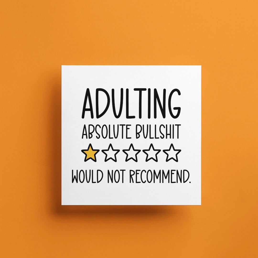 Adulting Card Happy Birthday Funny Sarcastic Rude Hilarious Humour ...
