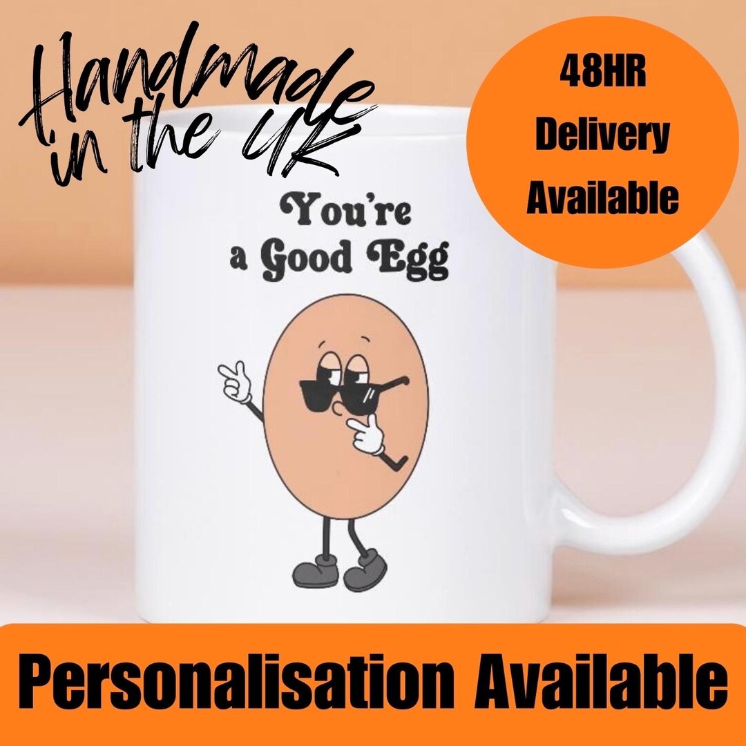 Youre a Good Egg Funny Retro Cartoon Gift Mug Thank You Positivity Gift ...