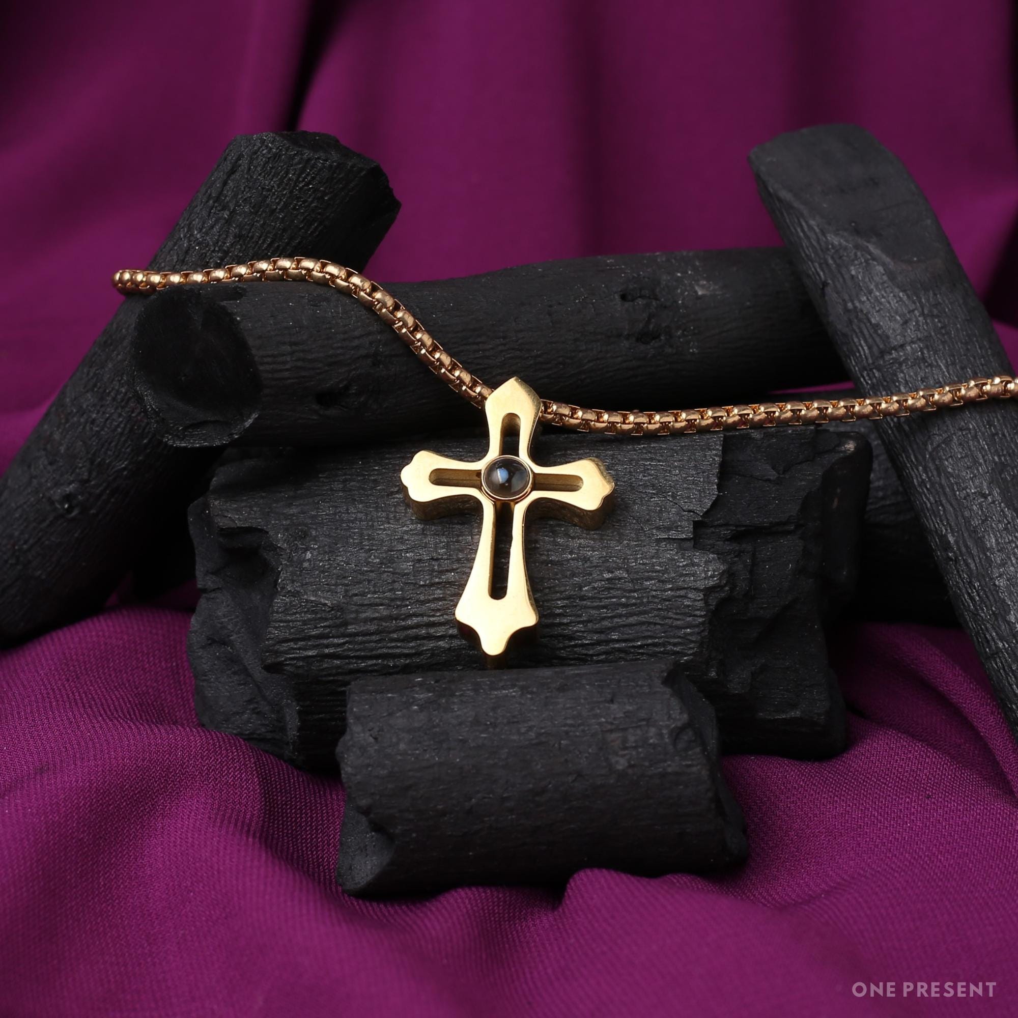 Personalized Bible Verse Projection Necklace, Custom Cross Pendant With ...