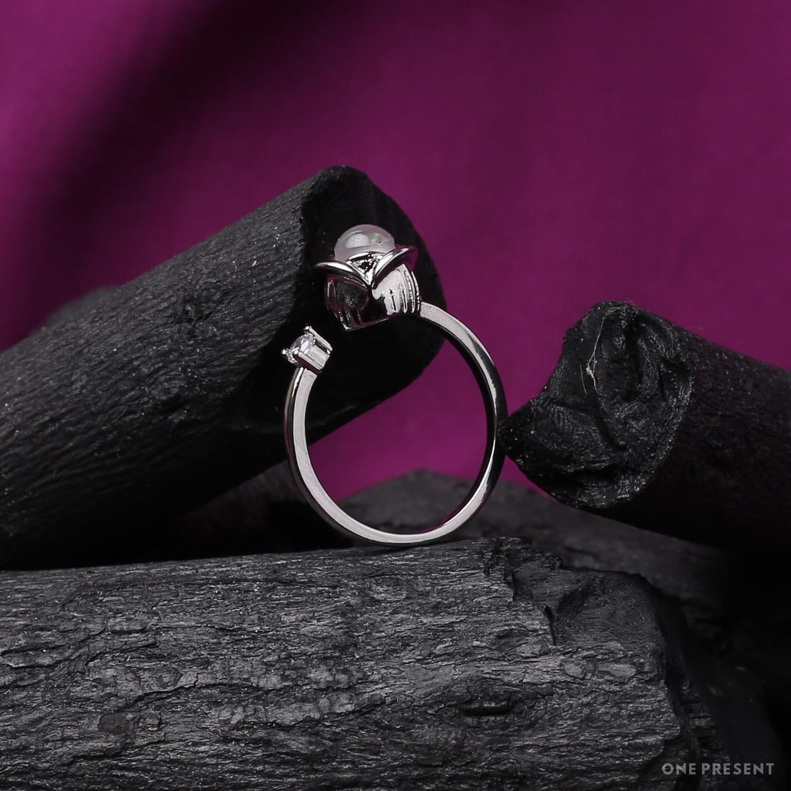Custom Photo Projection Ring, Personalized Picture Inside Ring, Pet ...