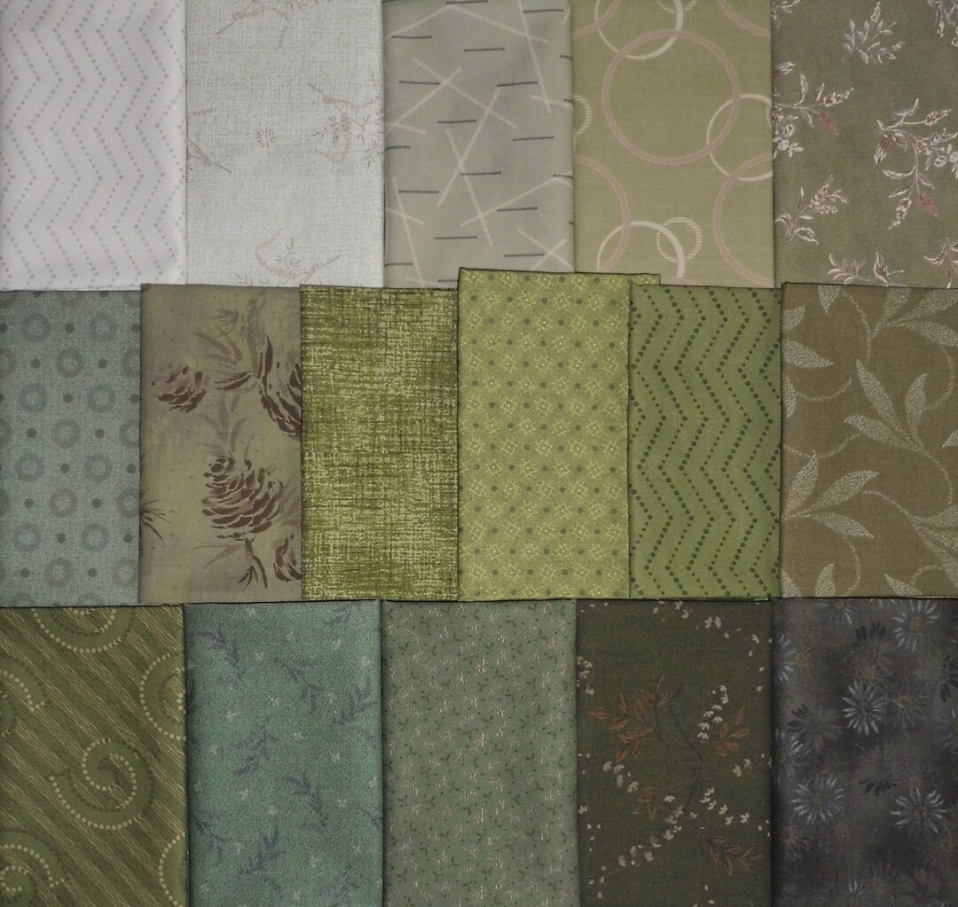 Japanese Cotton Fabric Quilting Prints 16 Green Blender - Etsy