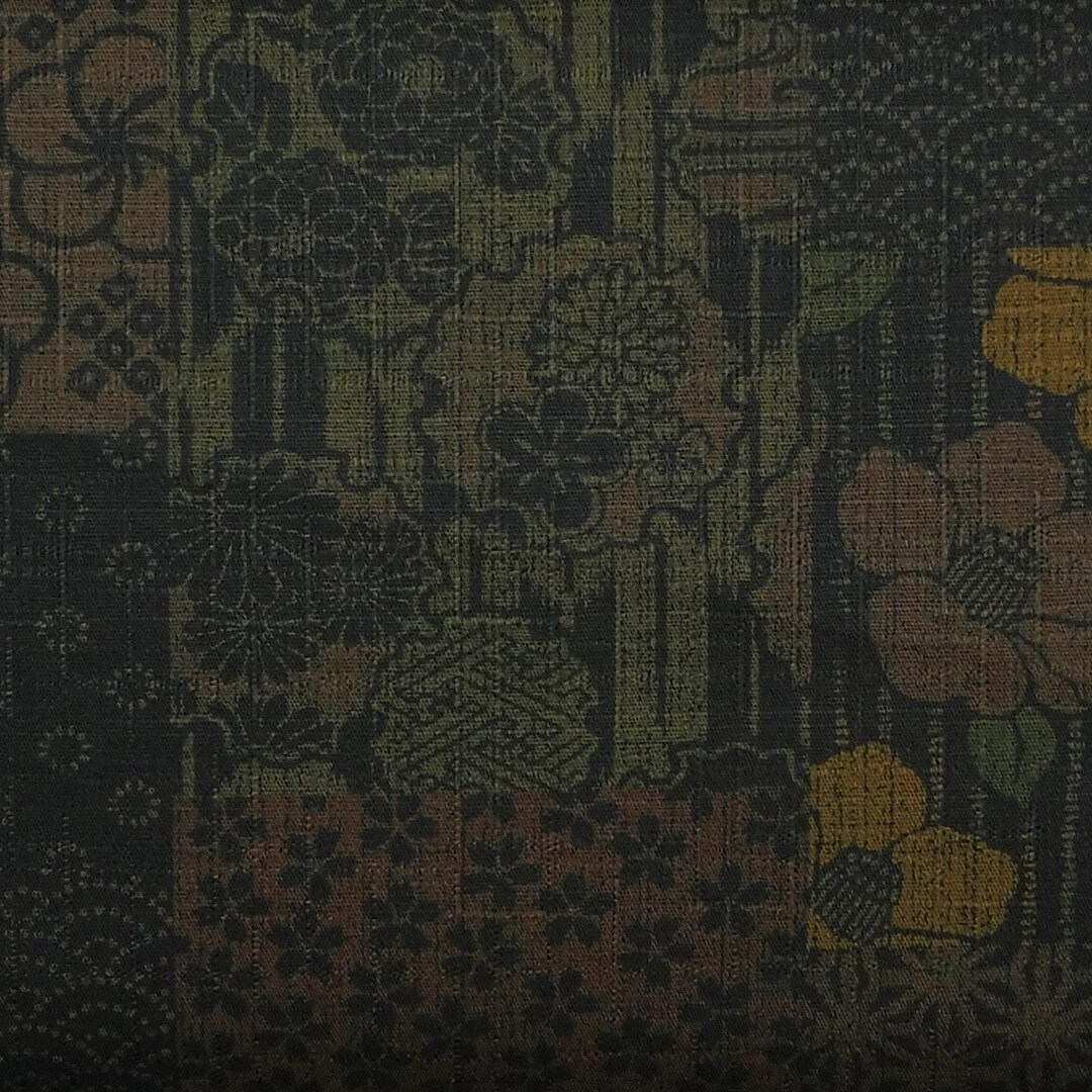 Japanese Cotton Print - Textured Fabric - 1/4 Yard of Black and Green ...