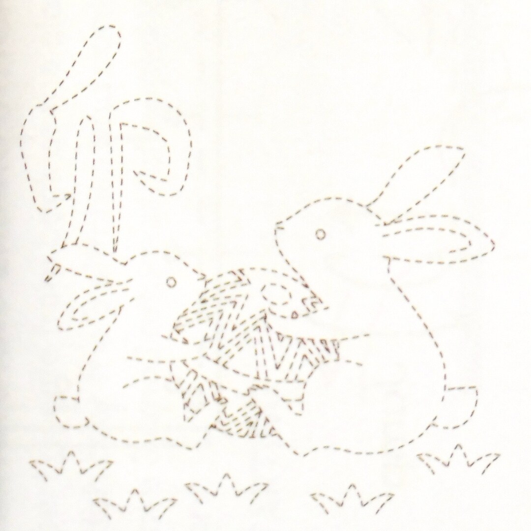 Japanese Sashiko Panel Usagi rabbits Panel 07 - Etsy
