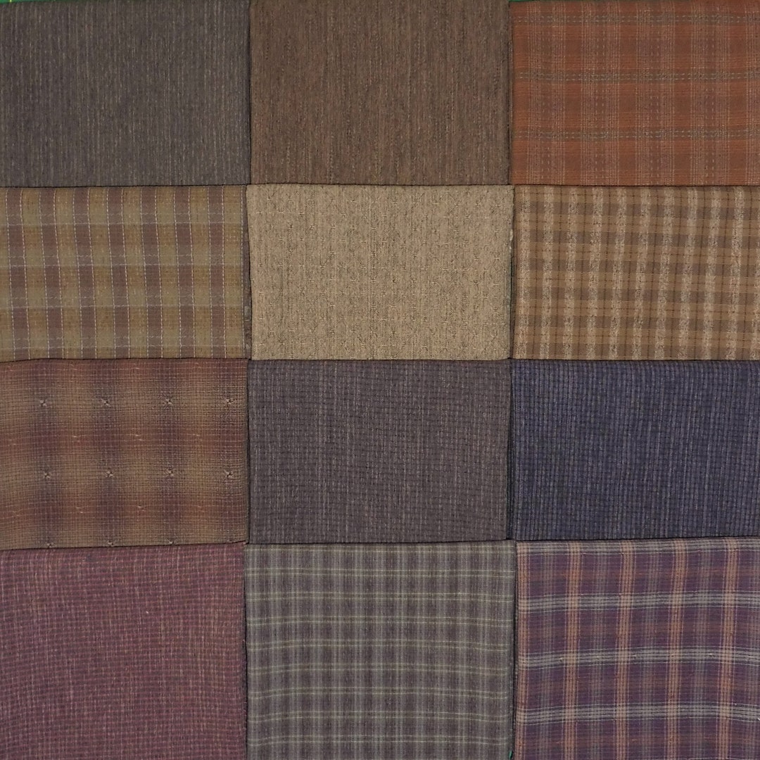 Japanese Yarn Dye Fabric Bundle Cotton Quilting Fabric 12 Purple and ...