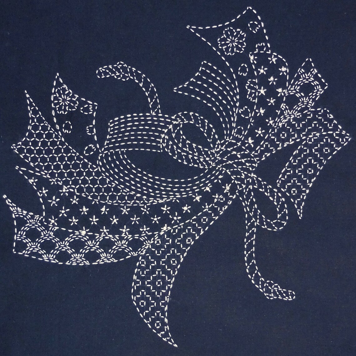 Japanese Sashiko Panel - Noshi (paper Ribbon) Panel # 1701 - Etsy