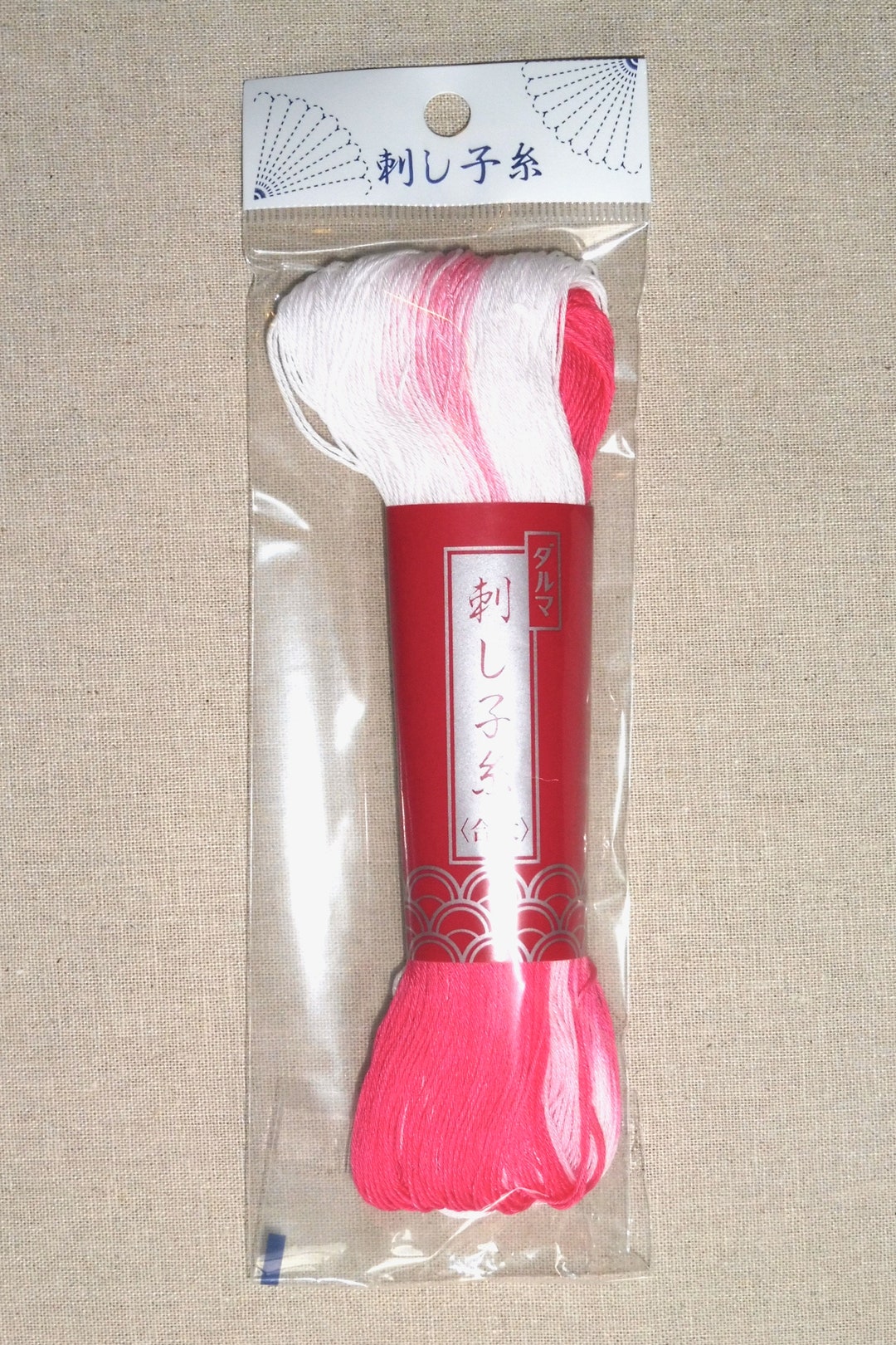 Japanese Sashiko Thread - 110 Yard Skein of Thick Variegated Pink ...
