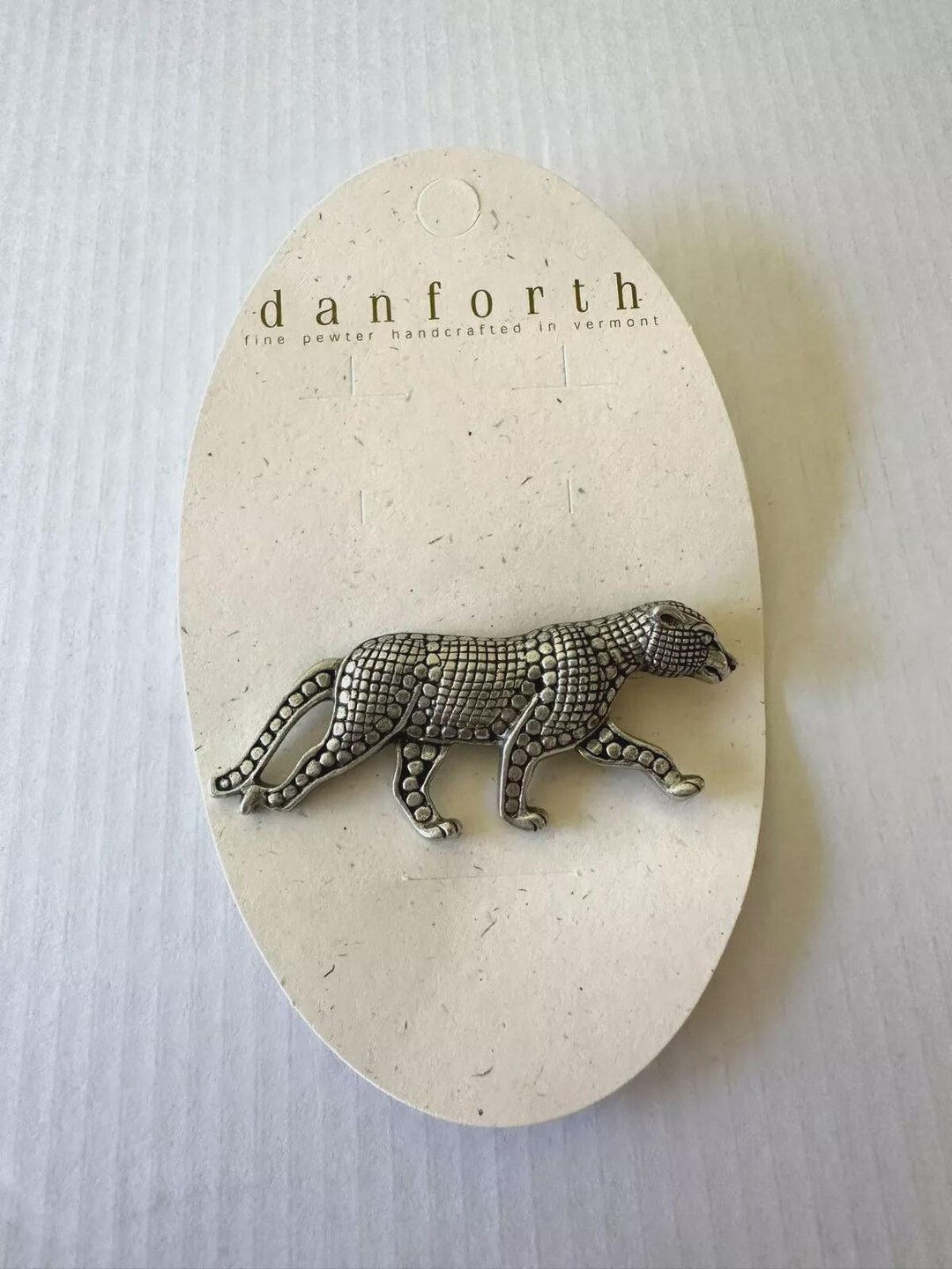 Danforth Pewter Leopard Brooch Fine Pewter Handcrafted in Vermont - Etsy