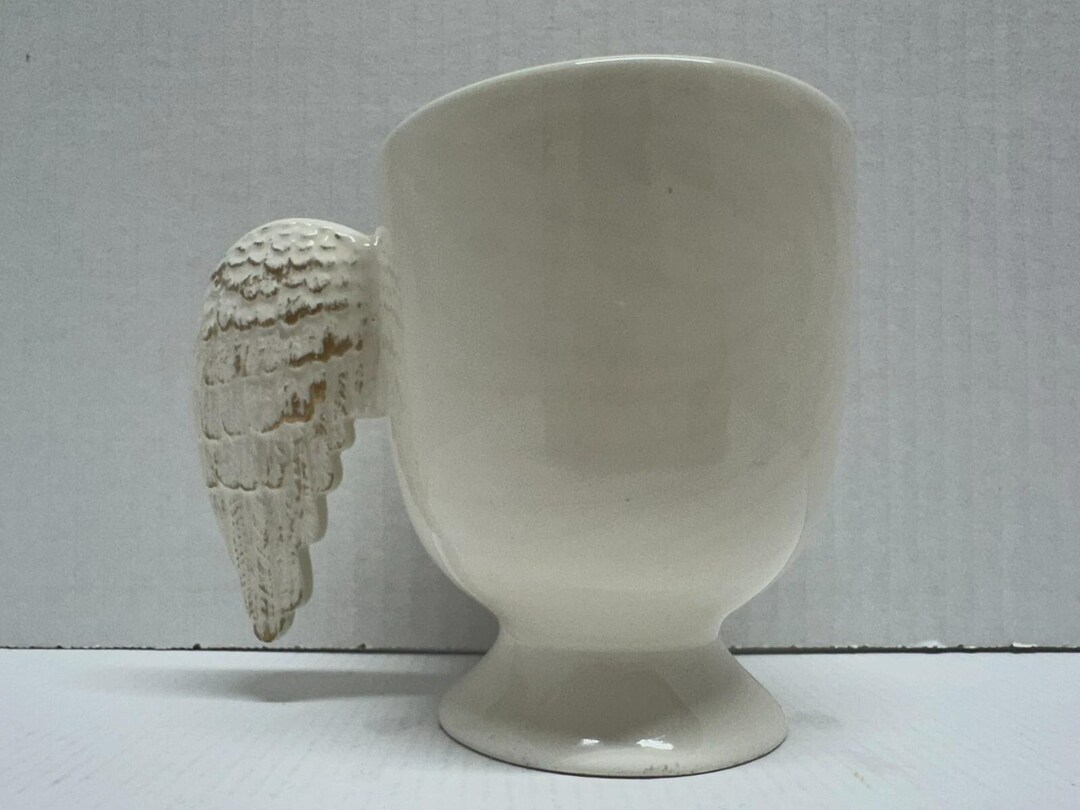 Wisteria® Angel Wing Handle Mug in Cream Ceramic Vintage Style - Etsy