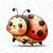 10 Cute & Kawaii Ladybug Insect Clipart PNG Image - Watercolor Adorable ...