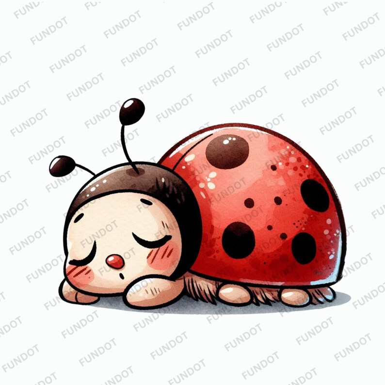 10 Cute & Kawaii Ladybug Insect Clipart PNG Image - Watercolor Adorable ...