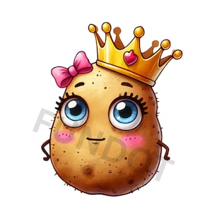 15 Female Potato Girl PNG Clipart Watercolor Quirky Vegetable Potato ...