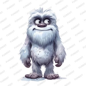 26 Yeti Snowman Winter PNG Clipart - Watercolor Quirky Funny Snow Man ...