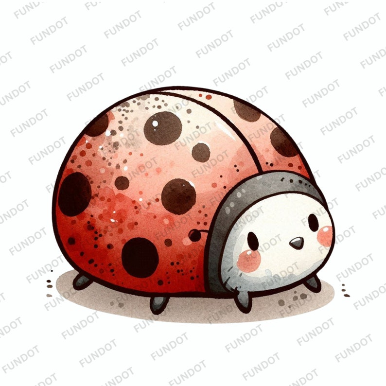 10 Cute & Kawaii Ladybug Insect Clipart PNG Image - Watercolor Adorable ...