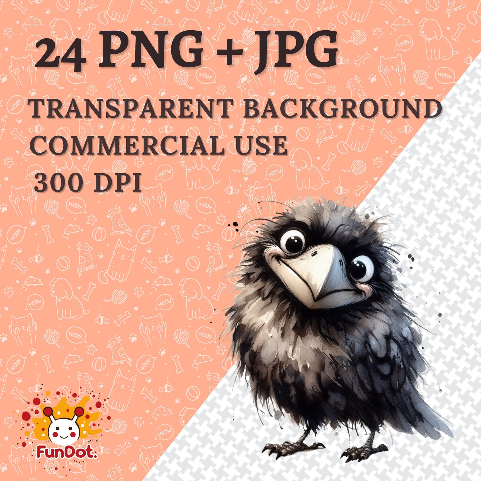 Quirky Bird Faces Clipart PNG Bundle 24 Watercolor Cute Funny & Crazy ...