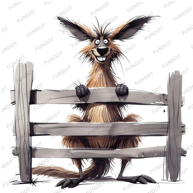 30 Funny Peeking Animals Clipart PNG Bundle - Watercolor Quirky Cute ...