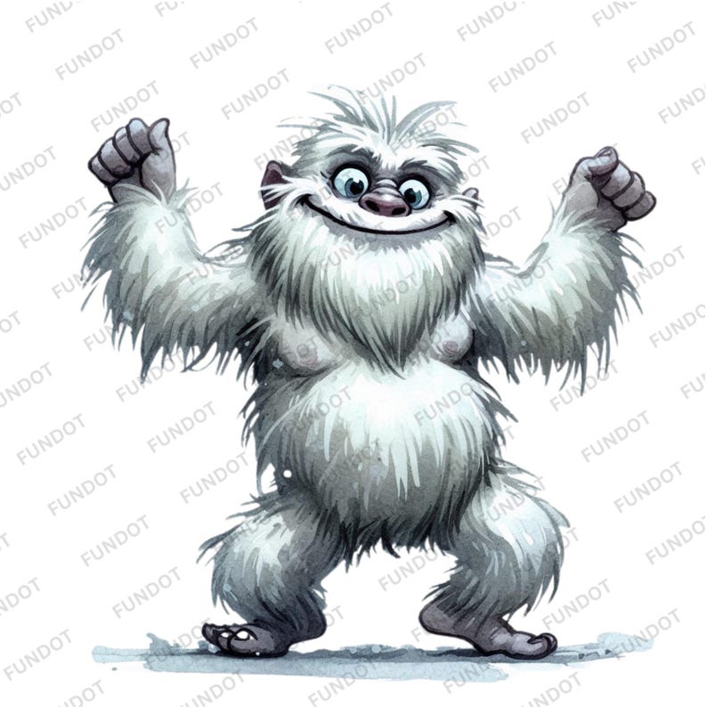 26 Yeti Snowman Winter PNG Clipart - Watercolor Quirky Funny Snow Man ...
