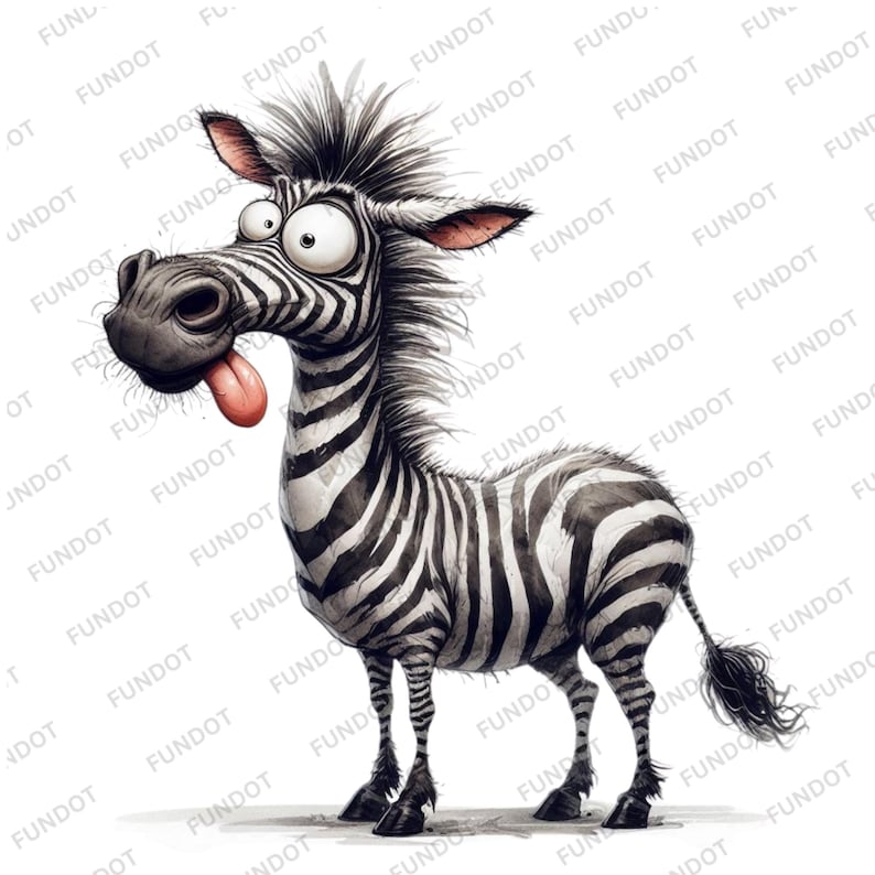 20 Quirky Zebra Clipart PNG Images - Watercolor Funny and Cute Wild ...