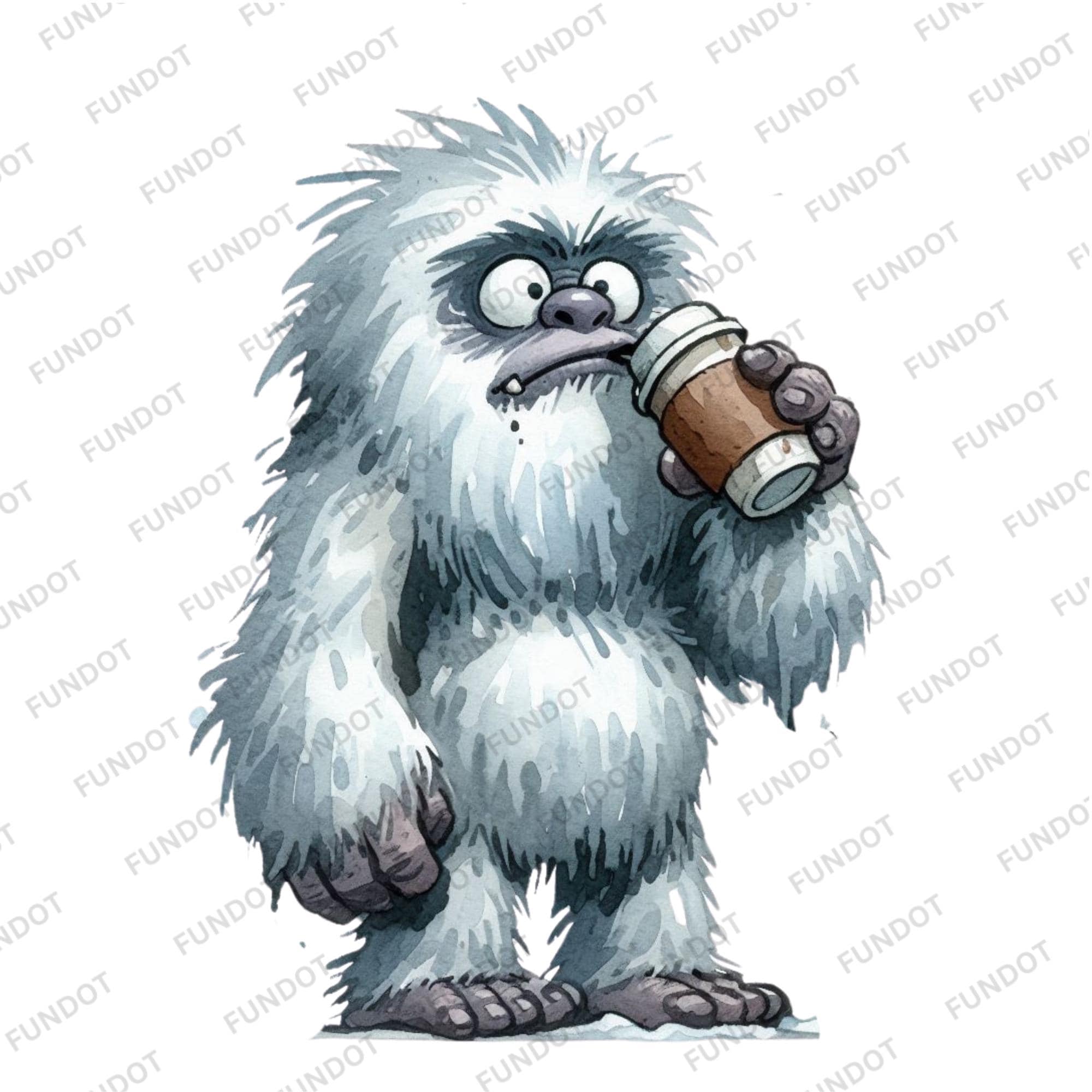 26 Yeti Snowman Winter PNG Clipart - Watercolor Quirky Funny Snow Man ...