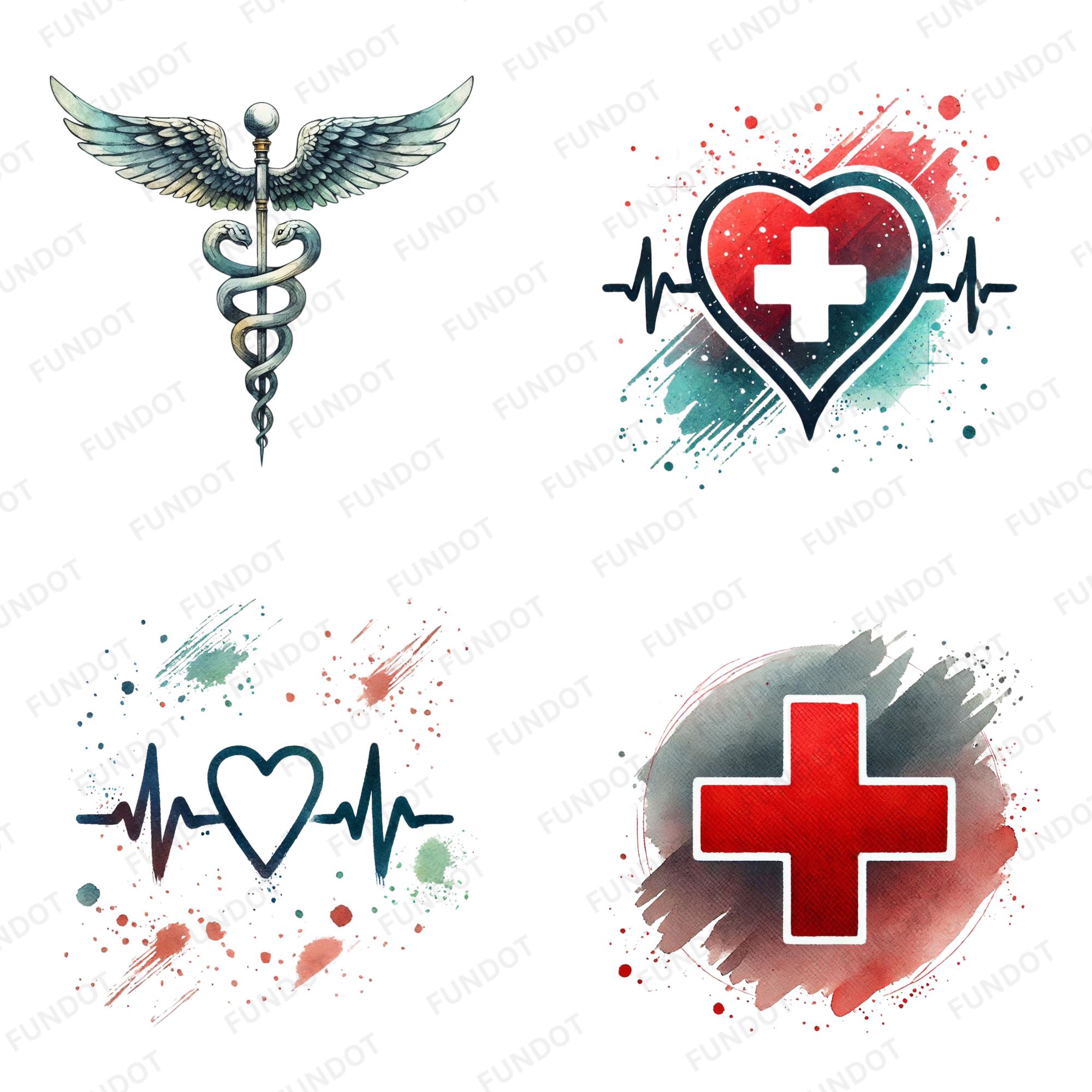 33 Medical Nurse Doctor Clipart PNG Bundle - Watercolor Hospital ...