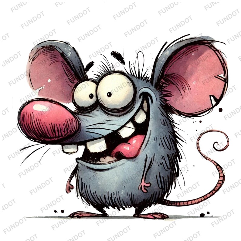 26 Quirky Funny Mouse Rat PNG Clipart - Watercolor Cute Mice Animals ...