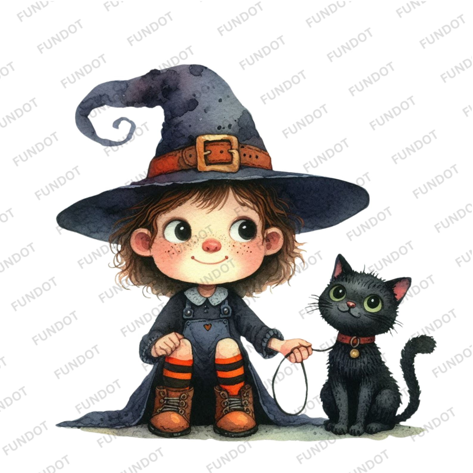25 Whimsical and Cute Witch Girl Clipart PNG Bundle - Halloween ...