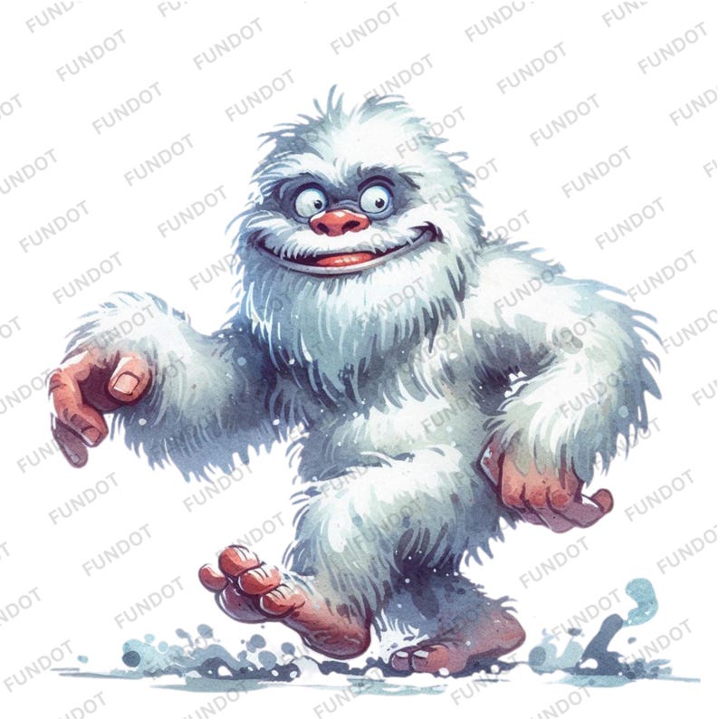26 Yeti Snowman Winter PNG Clipart - Watercolor Quirky Funny Snow Man ...