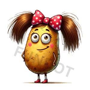 15 Female Potato Girl PNG Clipart Watercolor Quirky Vegetable Potato ...