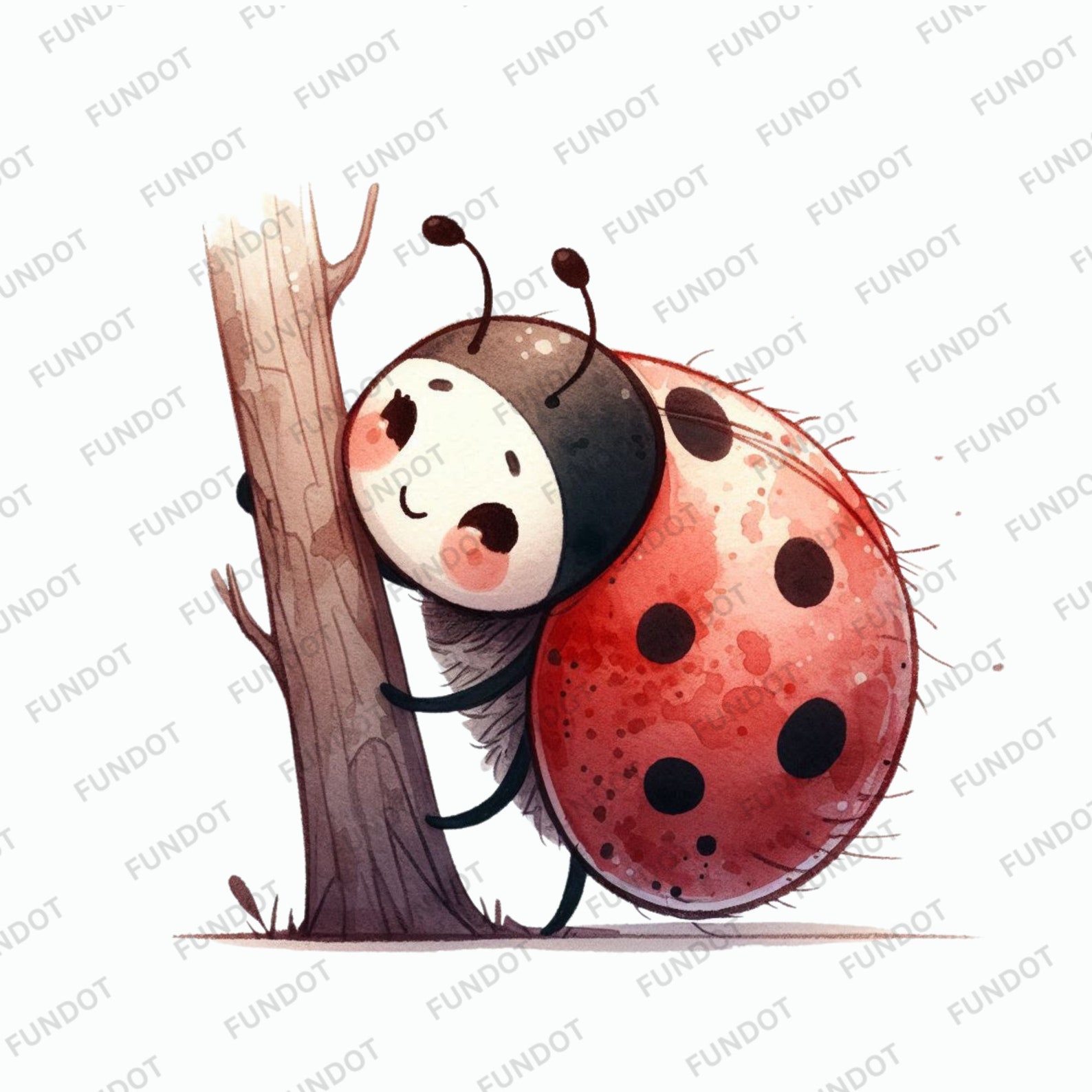 10 Cute & Kawaii Ladybug Insect Clipart PNG Image - Watercolor Adorable ...