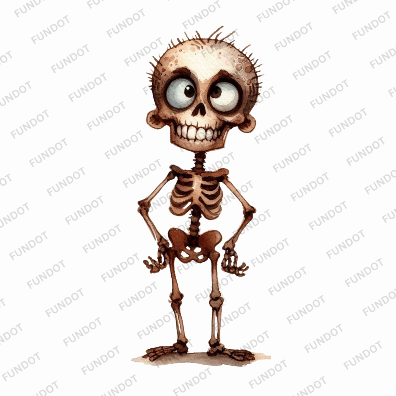 Quirky & Funny Halloween Skeleton Clipart PNG - Cute Printable Skeleton ...