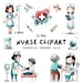 33 Medical Nurse Doctor Clipart PNG Bundle - Watercolor Hospital ...