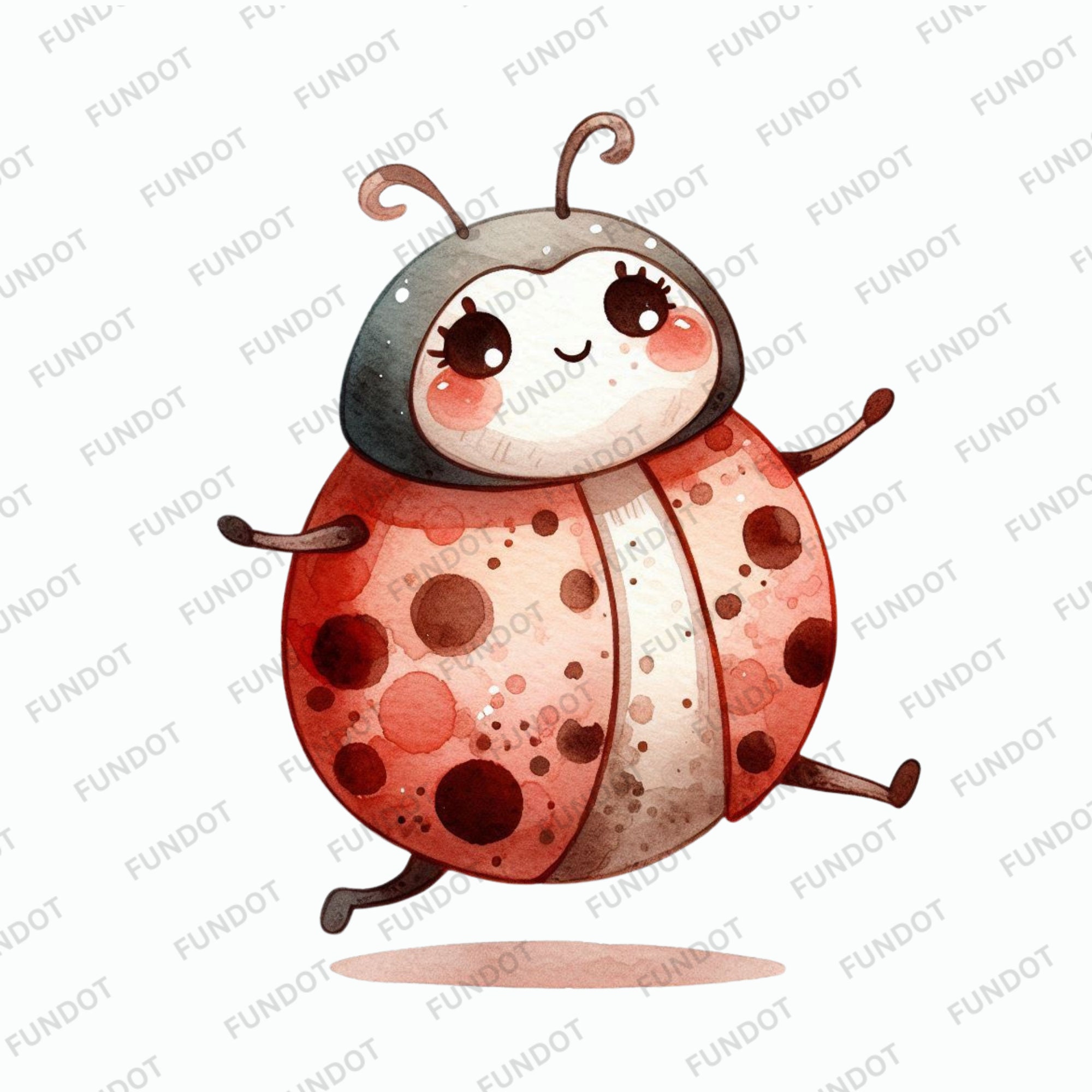 10 Cute & Kawaii Ladybug Insect Clipart PNG Image - Watercolor Adorable ...