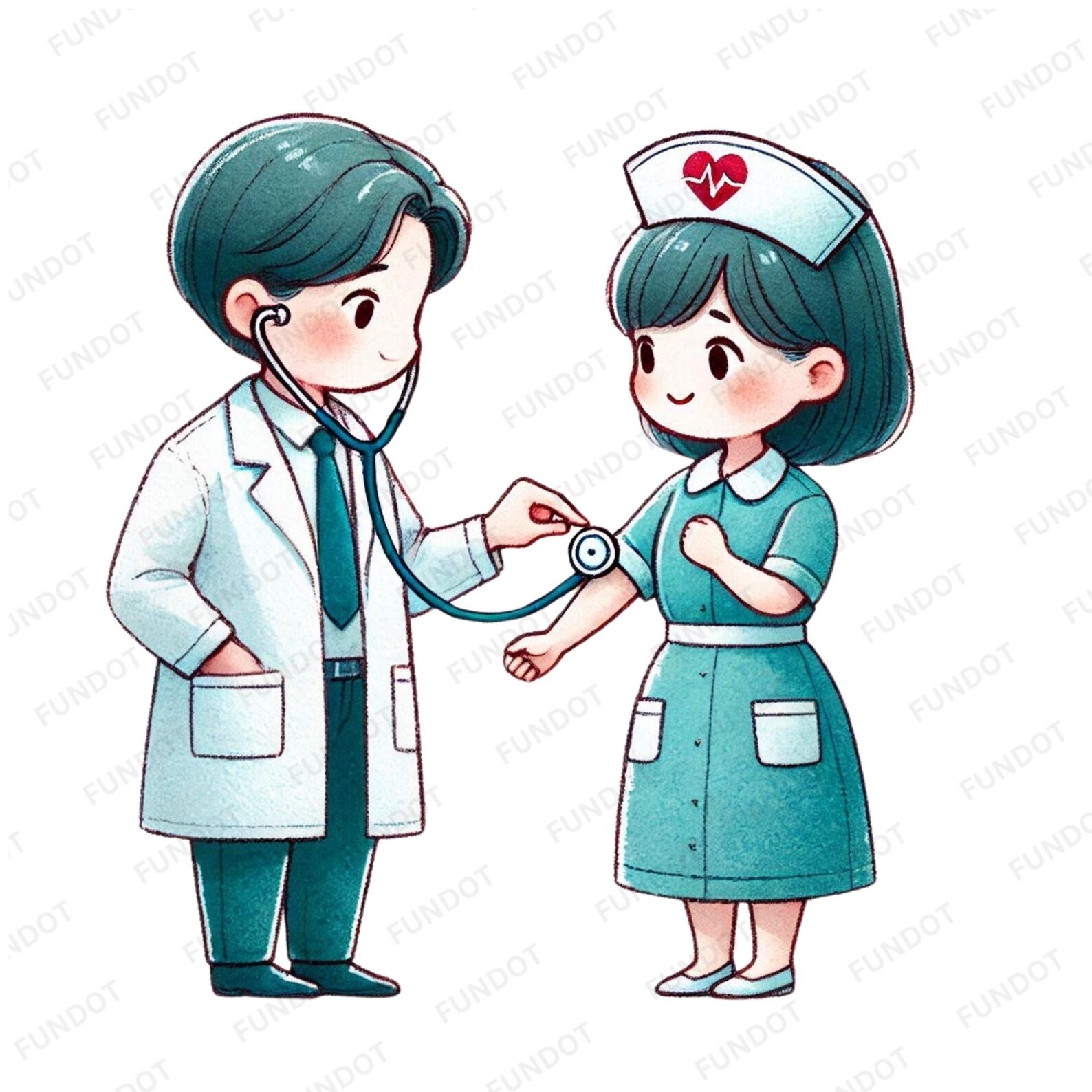 33 Medical Nurse Doctor Clipart PNG Bundle - Watercolor Hospital ...
