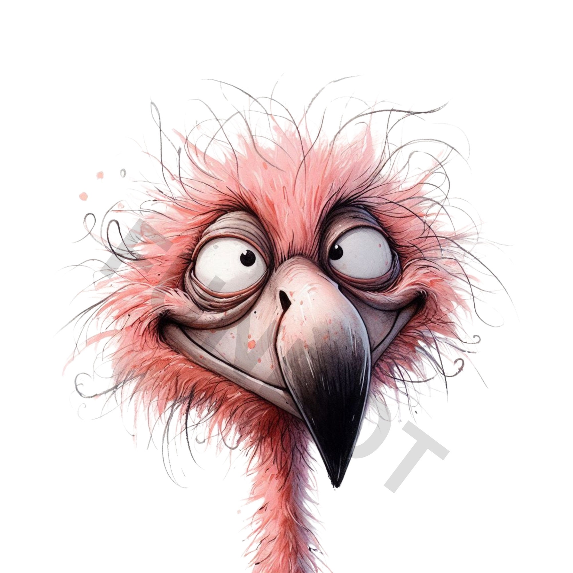 Quirky Bird Faces Clipart PNG Bundle 24 Watercolor Cute Funny & Crazy ...