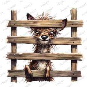 30 Funny Peeking Animals Clipart PNG Bundle - Watercolor Quirky Cute ...