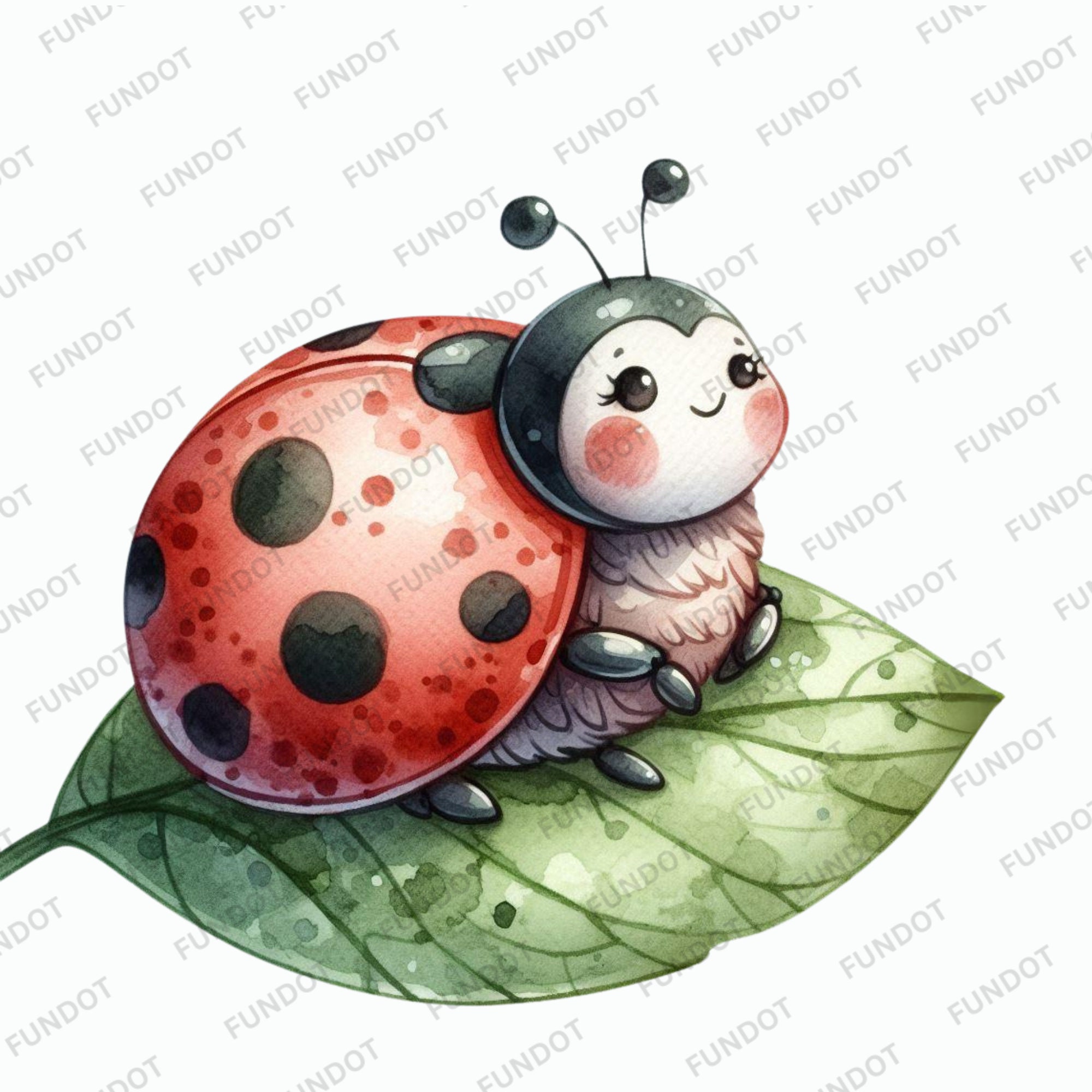 10 Cute & Kawaii Ladybug Insect Clipart PNG Image - Watercolor Adorable ...
