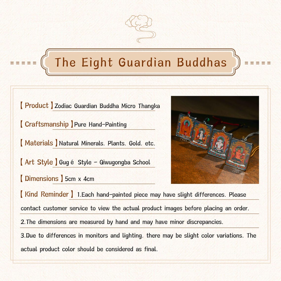 Authentic Gift Mini Thangka Paintings: Zodiac Guardian for Mindful ...