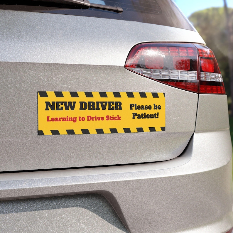 New Driver Learning to Drive Stick Please Be Patient Car Magnet - Etsy