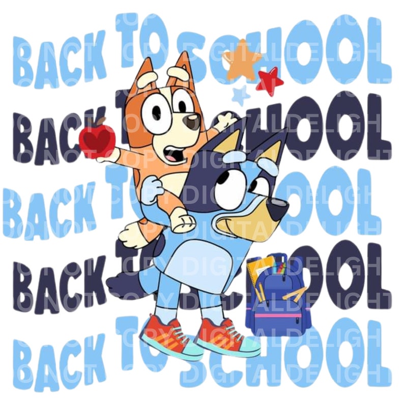 Back to School Bluey PNG - Etsy