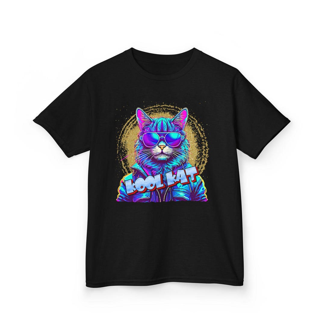 Unique Fun Kool Kat Kid's Tee, Cat Lover's Gift. - Fun Graphic T-shirt ...
