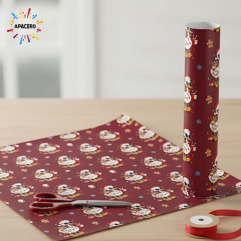 Duck Christmas Wrapping Paper: Whimsical Holiday Gift Wrap - Etsy