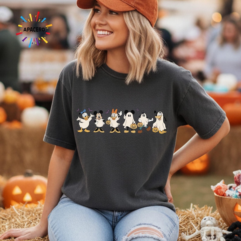 Disney Halloween Ghost Crop Top, Retro Mickey Friends Tee - Etsy