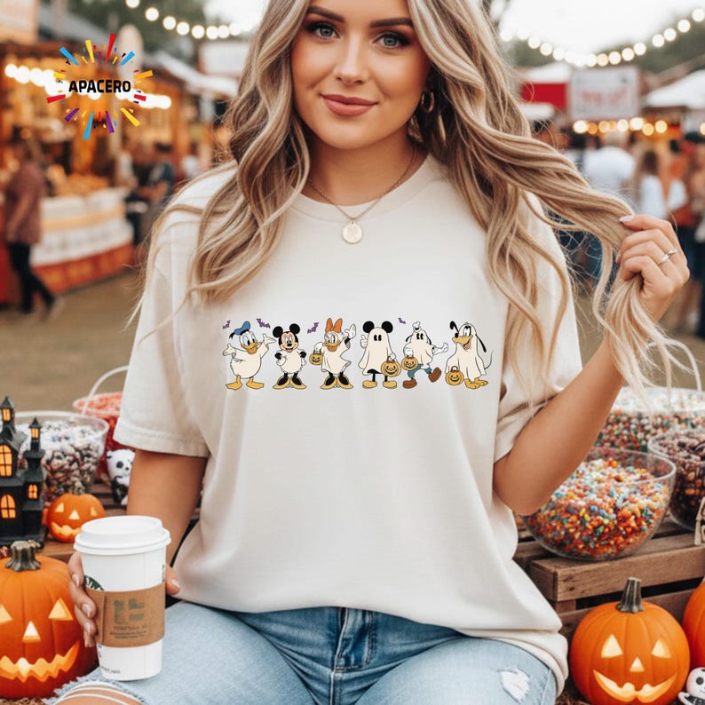 Disney Halloween Ghost Crop Top, Retro Mickey Friends Tee - Etsy