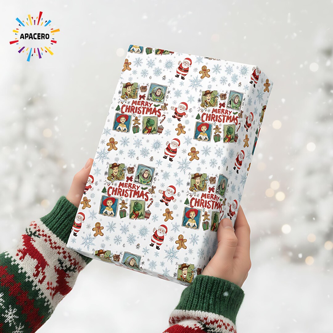 Toy Story Christmas Wrapping Paper: Woody, Buzz, & Holiday Icons - Etsy