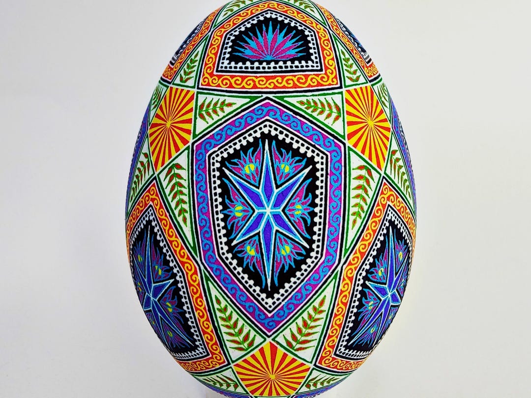Pysanky Eggs. Ukrainian Pysanka Easter Eggs. Hand Painted Goose Egg ...