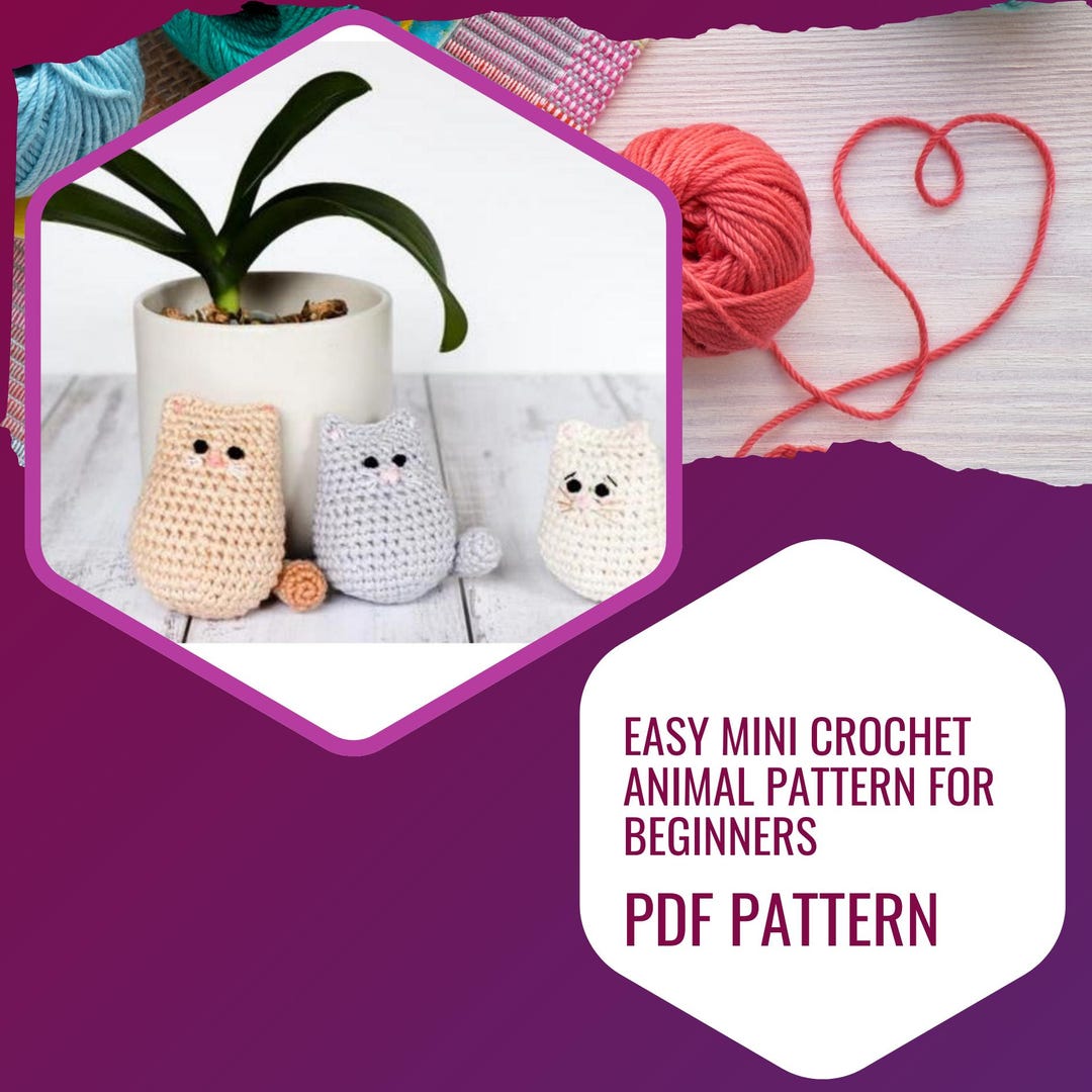 Mini Cat Crochet PDF Pattern No Sew - Etsy