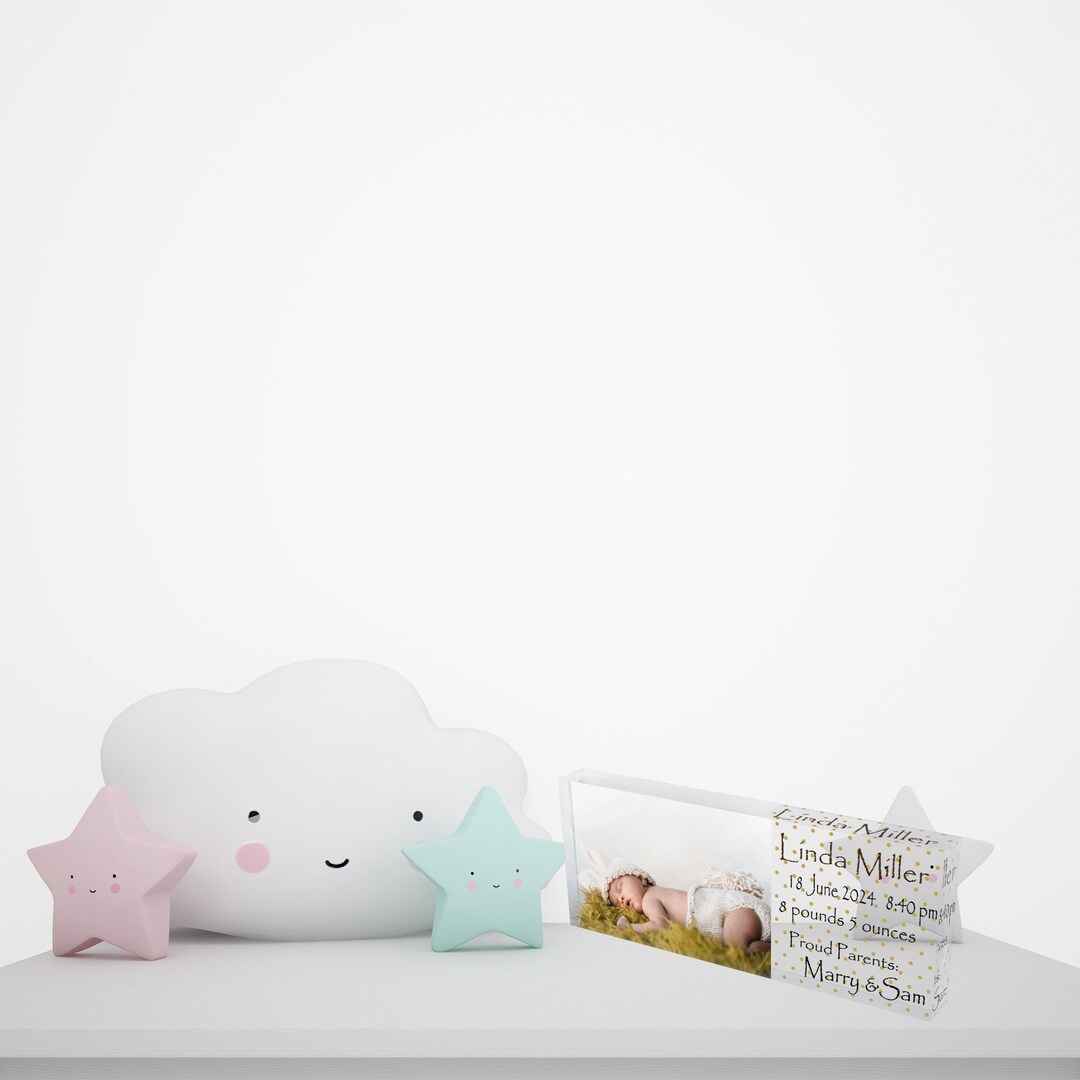 New Born Baby Acrylic Block, Custom Photo Block Gift, Acrylic Picture ...